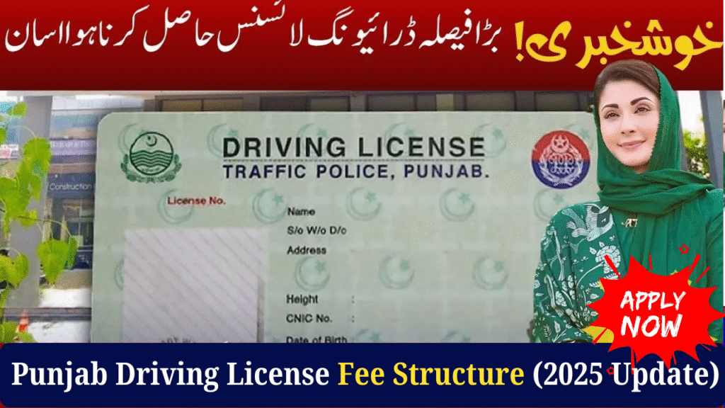 Punjab Driving License Fee Structure (2025 Update) – DLIMS Rates